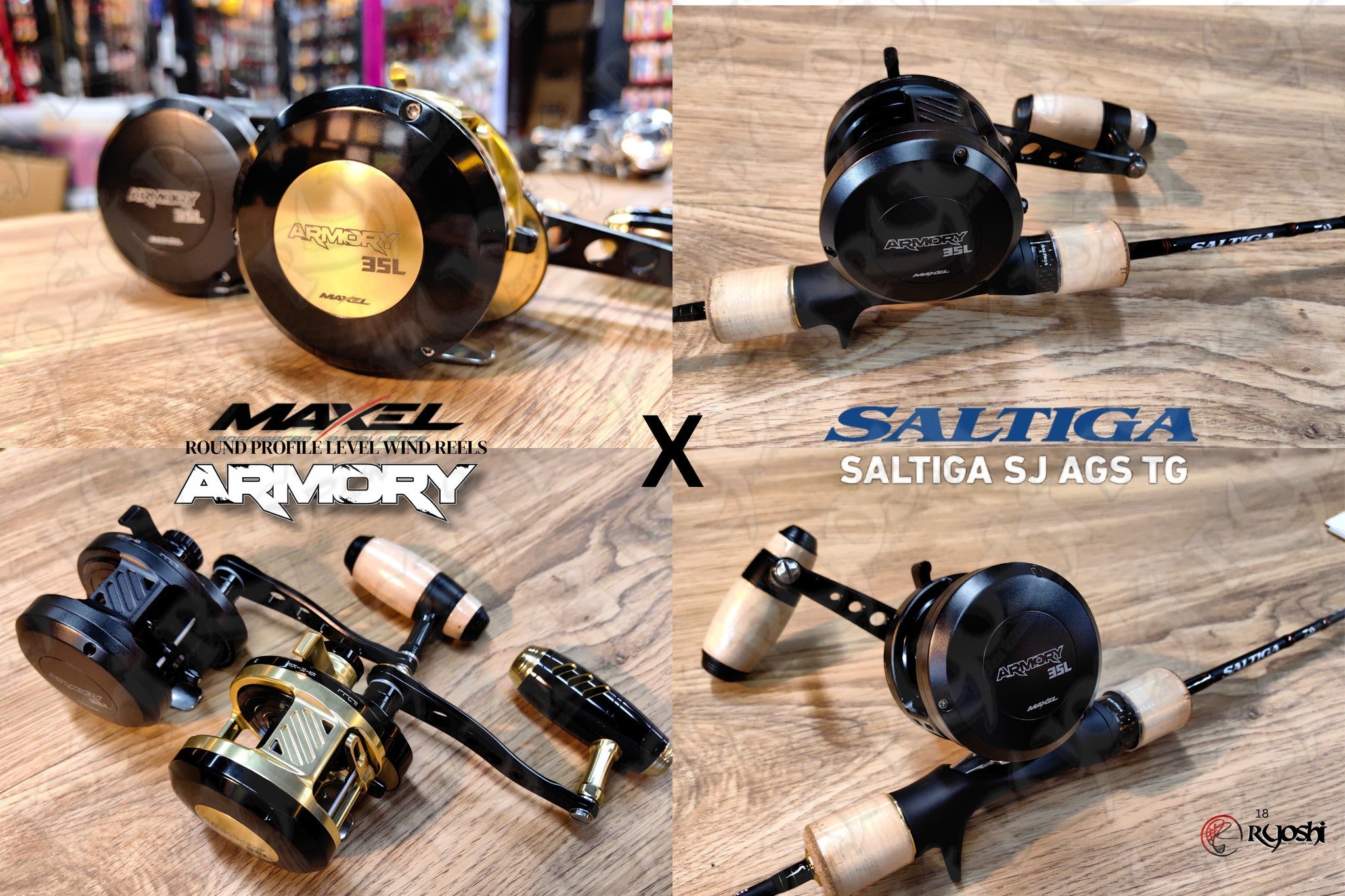 Maxel Armory 35 Level Wind Reel x Daiwa Saltiga Slow Jigging AGS 55B-4 ...