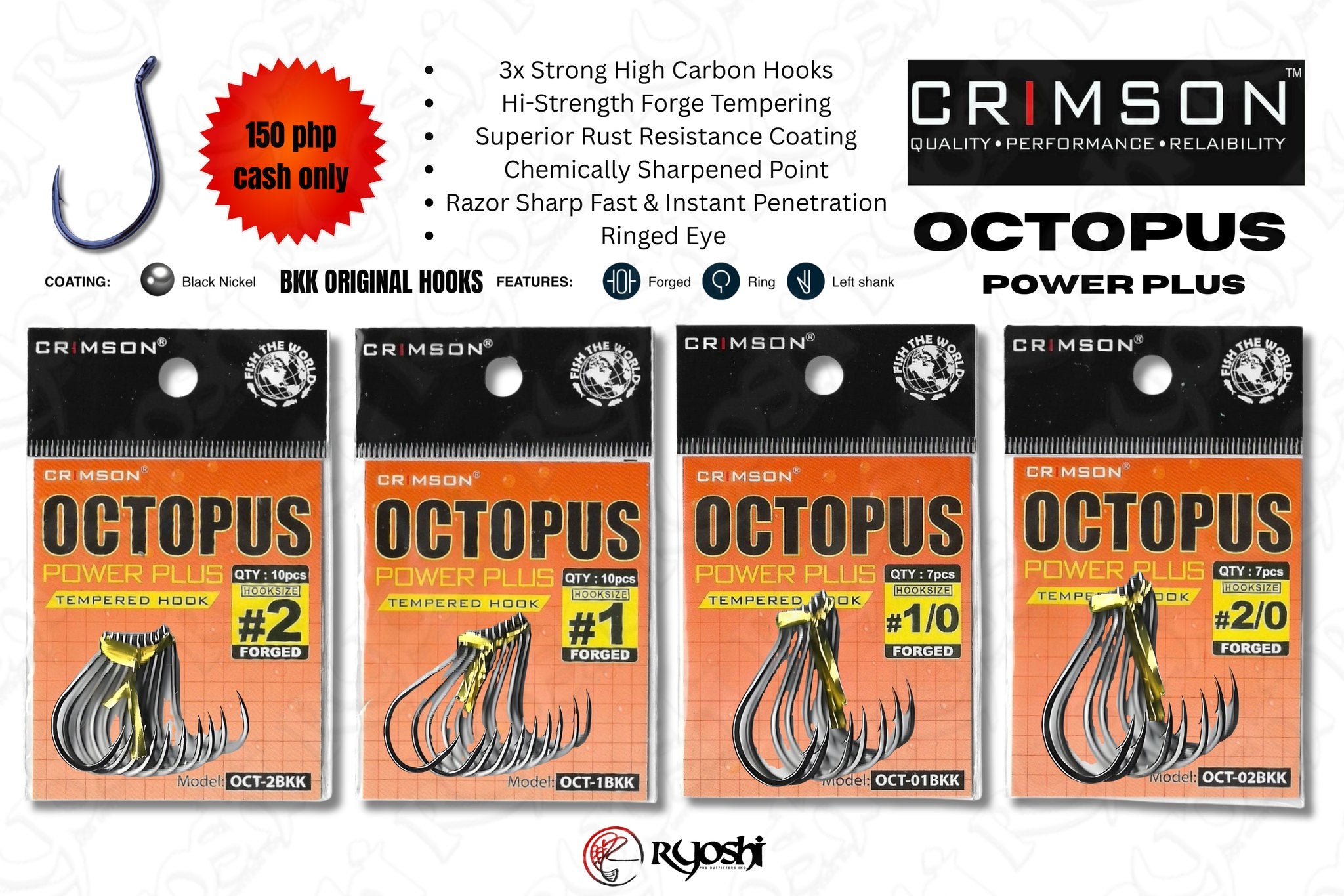 Crimson Octopus Power Plus Premium Hook – Ryoshipro